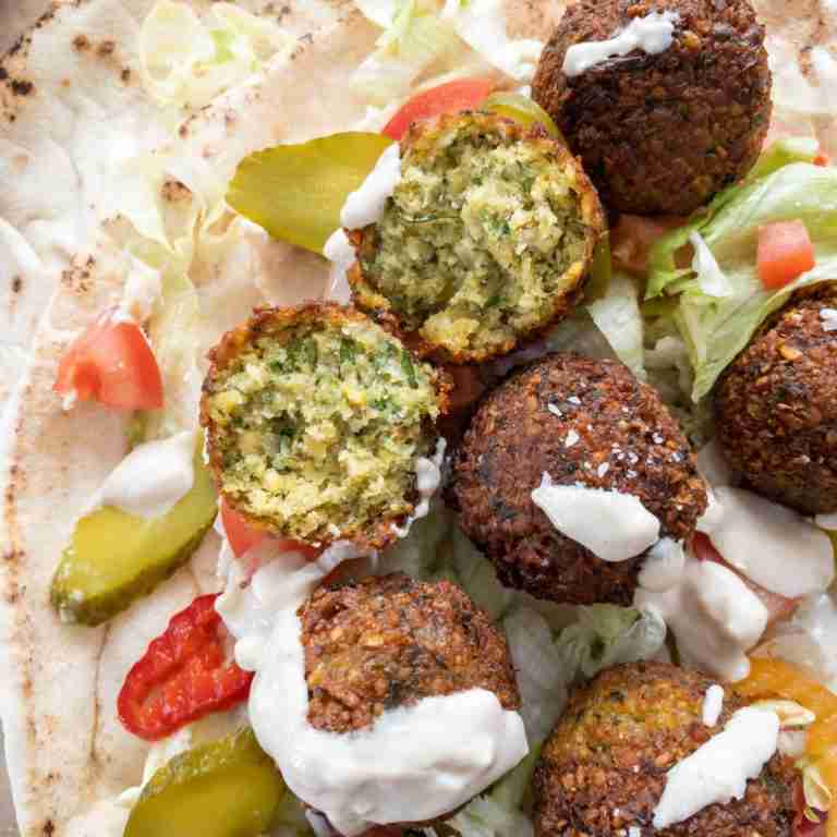 Falafel Wraps with Tahini Yogurt Garlic Sauce