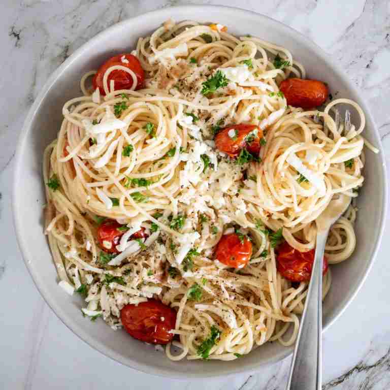 Halloumi Pasta with Brown Butter and Burst Tomatoes