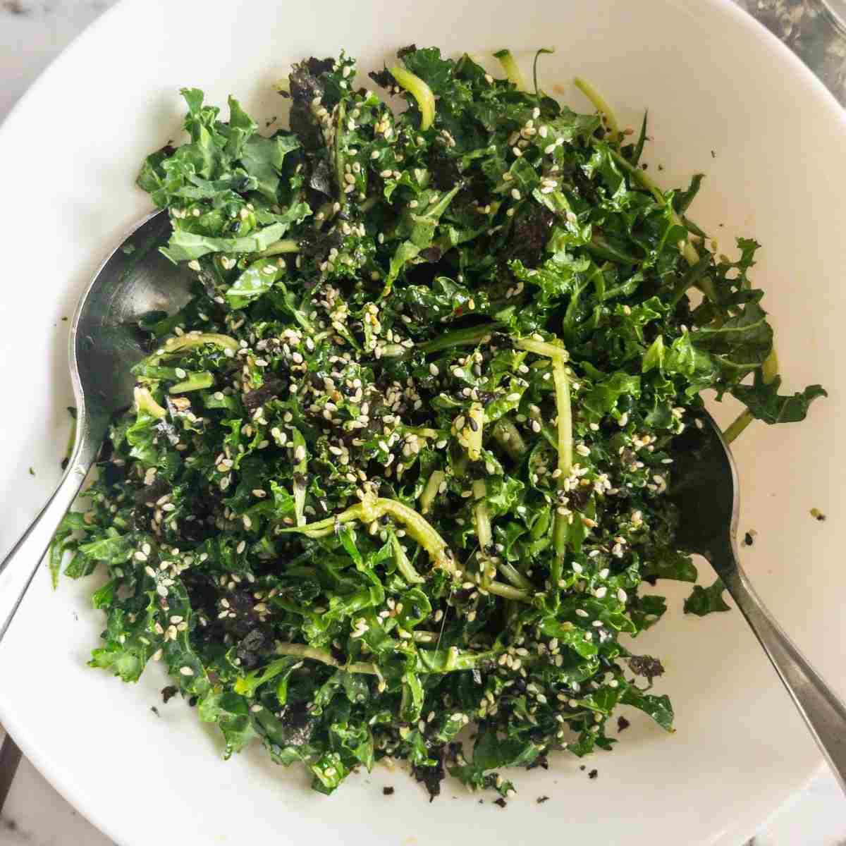 Kale Cucumber "Seaweed" Salad