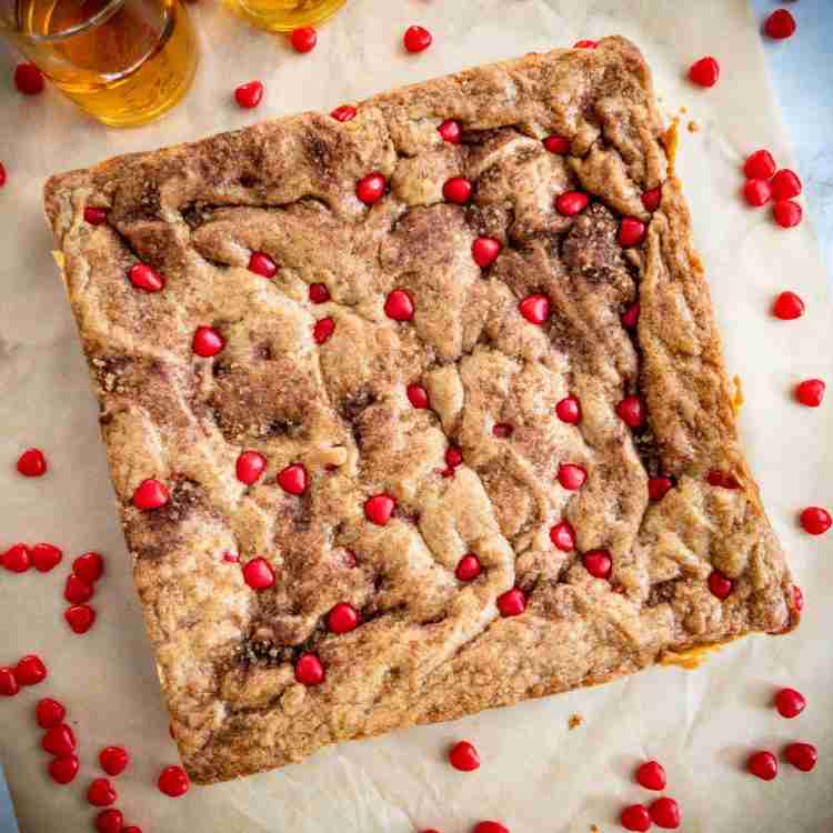 Fireball Whisky Cinnamon Heart Blondies