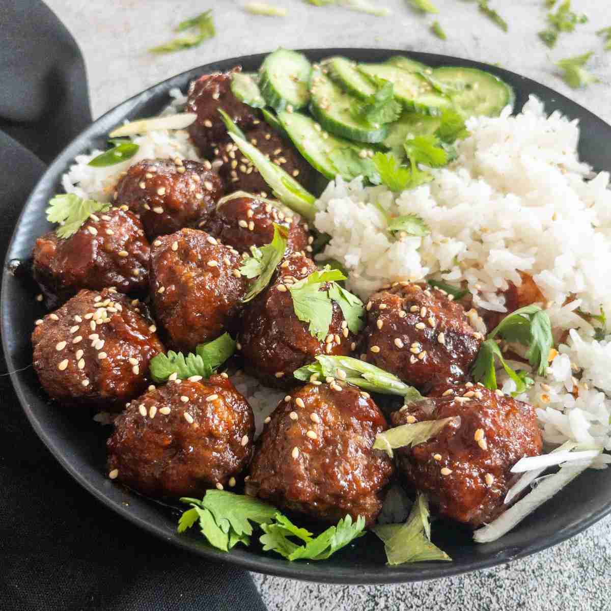 Gochujang Maple Glazed Meatballs - 30 Minute Meal