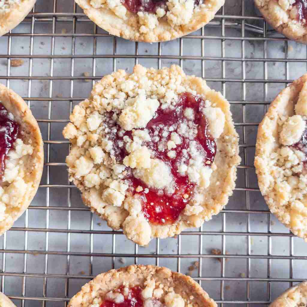 Strawberry Jam Cookies - Super Easy Crumble Cookies