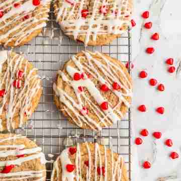 Fireball Whiskey Cinnamon Heart Cookies - with Whiskey Glaze