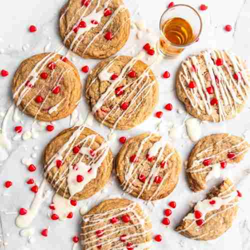 Fireball Whiskey Cinnamon Heart Cookies - with Whiskey Glaze