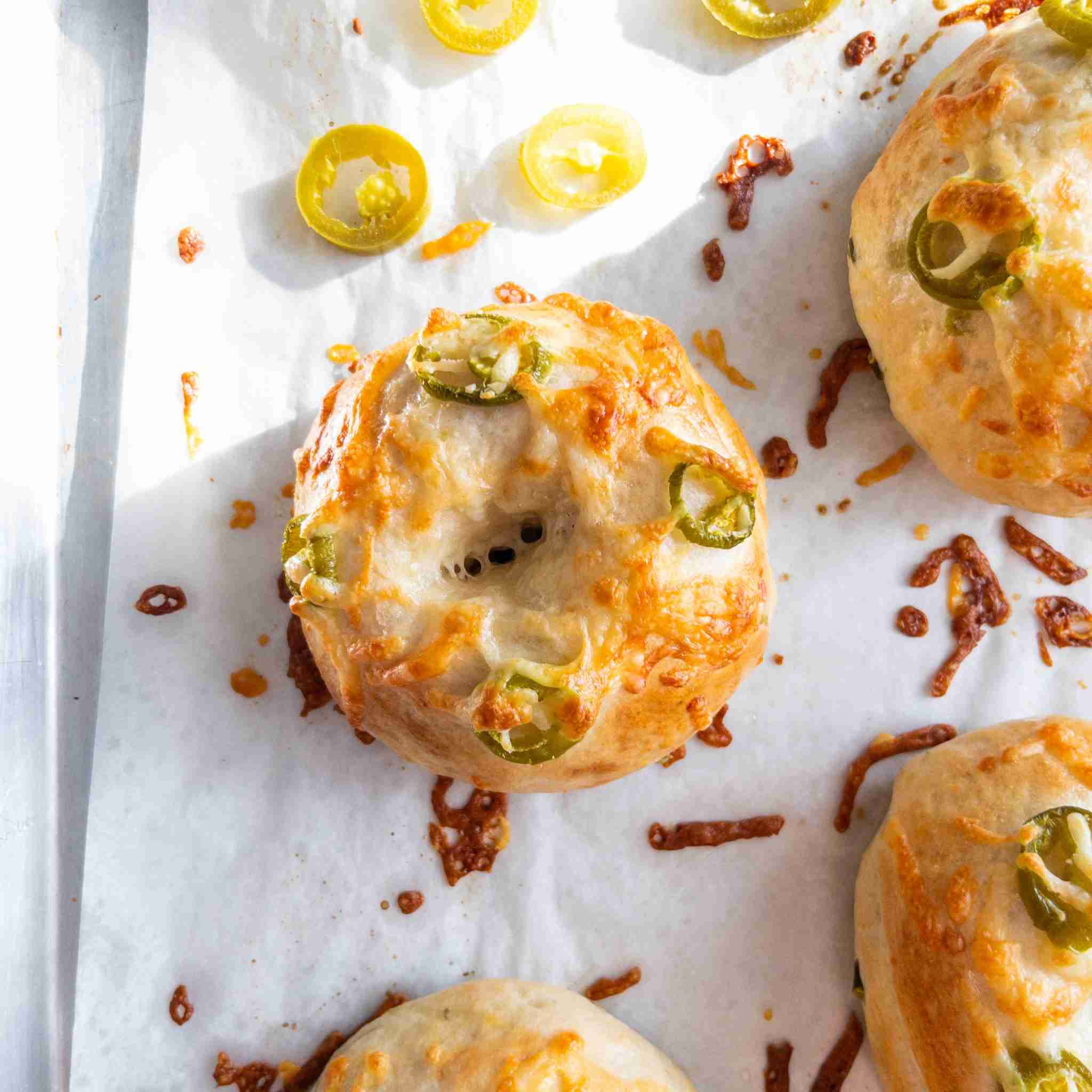 Jalapeño Bagels - with Mozzarella & Asiago Cheese