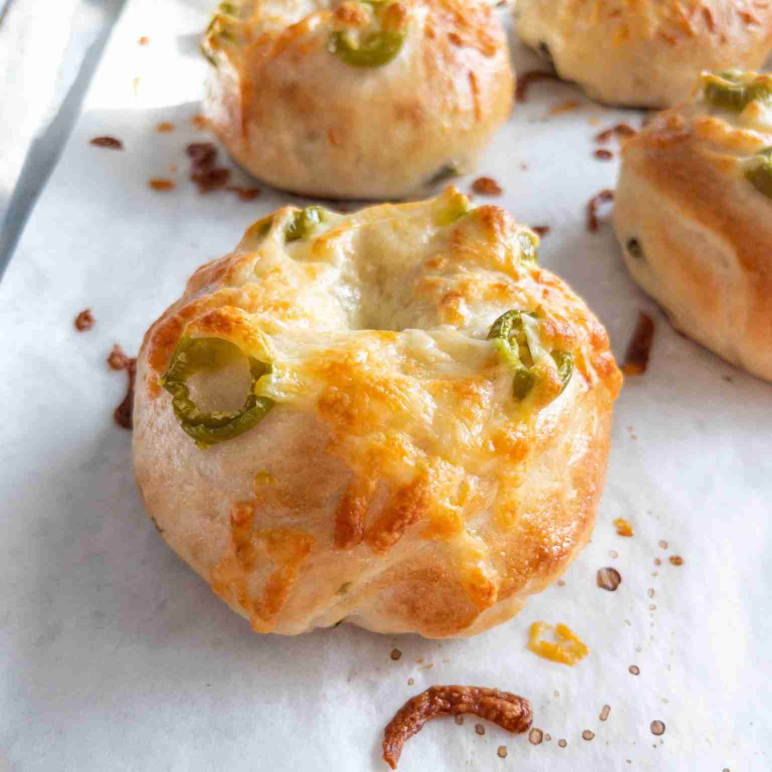 Jalapeño Bagels - with Mozzarella & Asiago Cheese