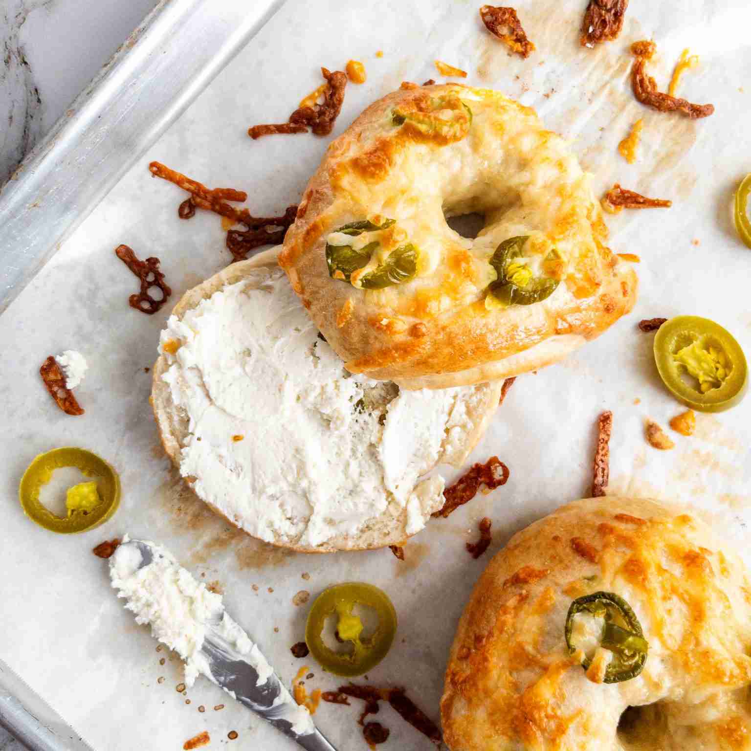 Jalapeño Bagels - with Mozzarella & Asiago Cheese