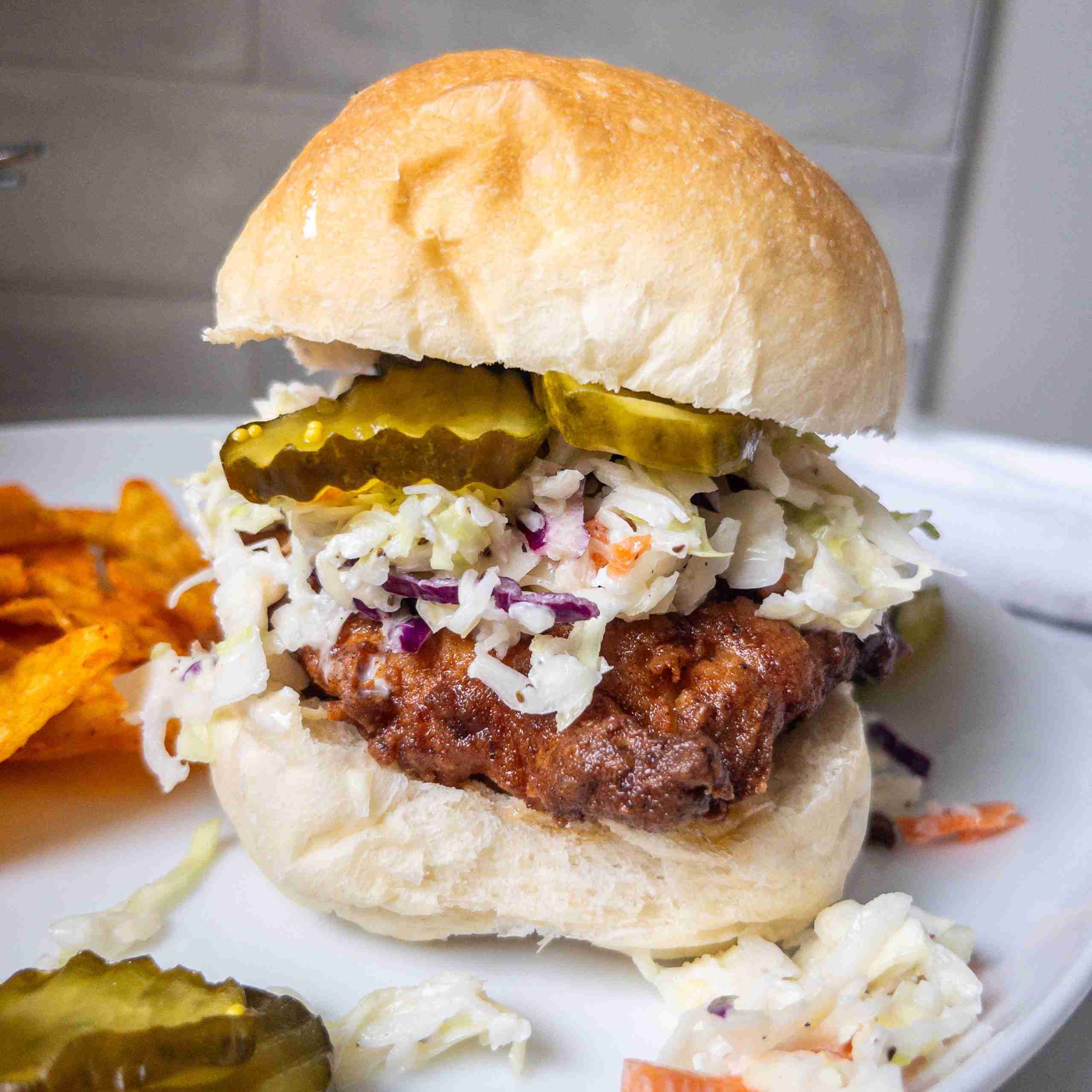 Crispy Chicken Sandwich - Spicy Butter. Honey Slaw. So Easy!
