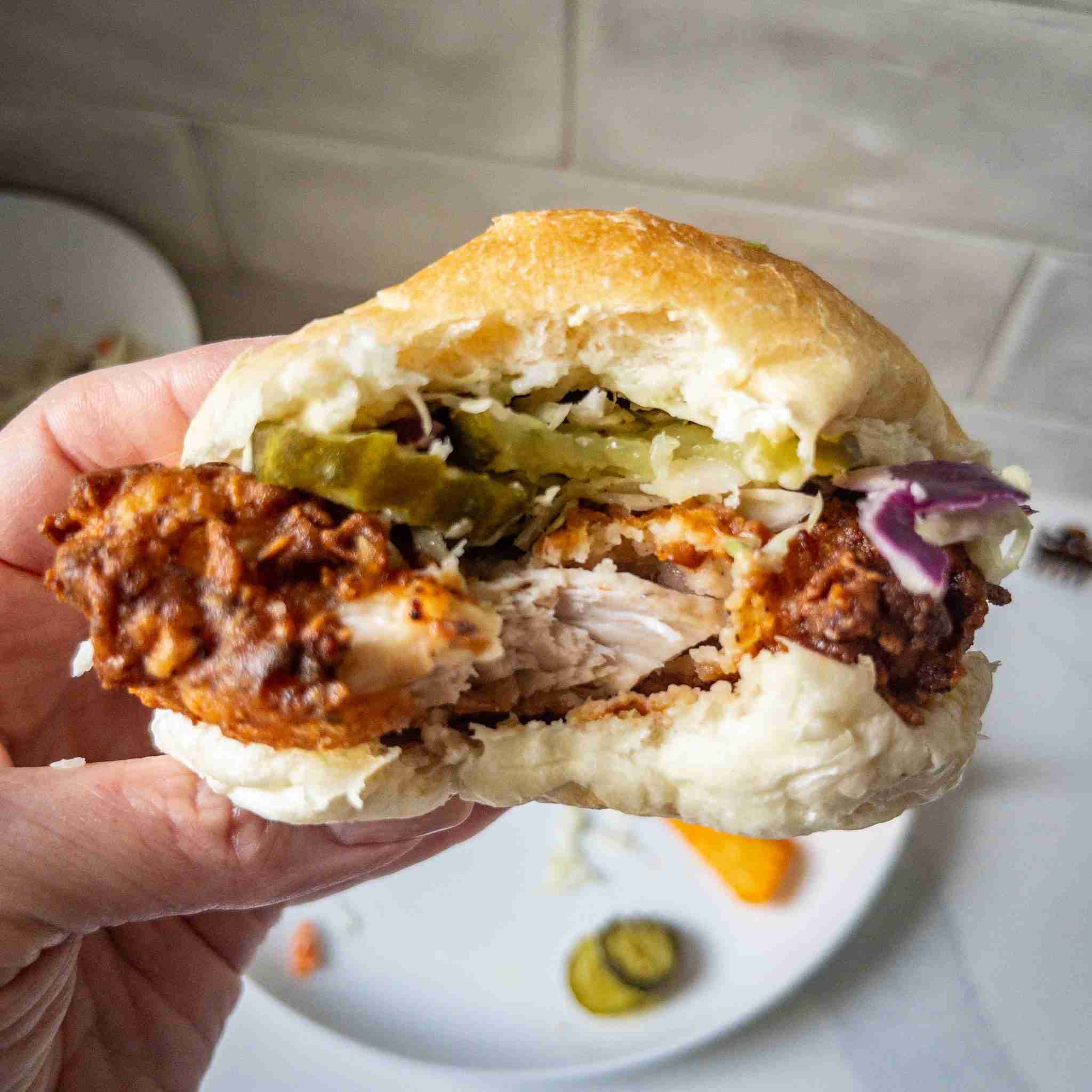 Crispy Chicken Sandwich - Spicy Butter. Honey Slaw. So Easy!