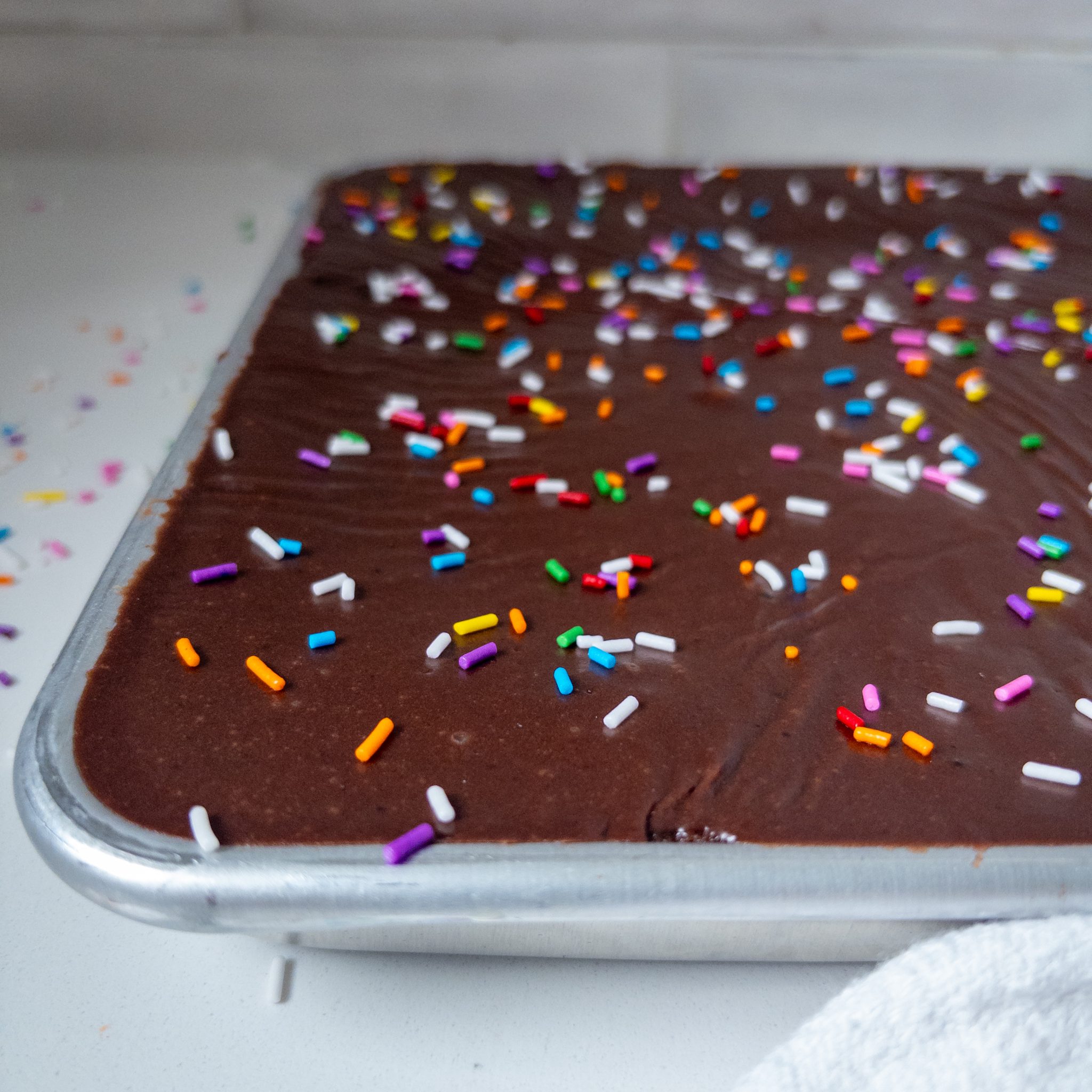 1/4 Sheet Cake - Chocolatey. Fudgy. Rich. Crazy EASY.