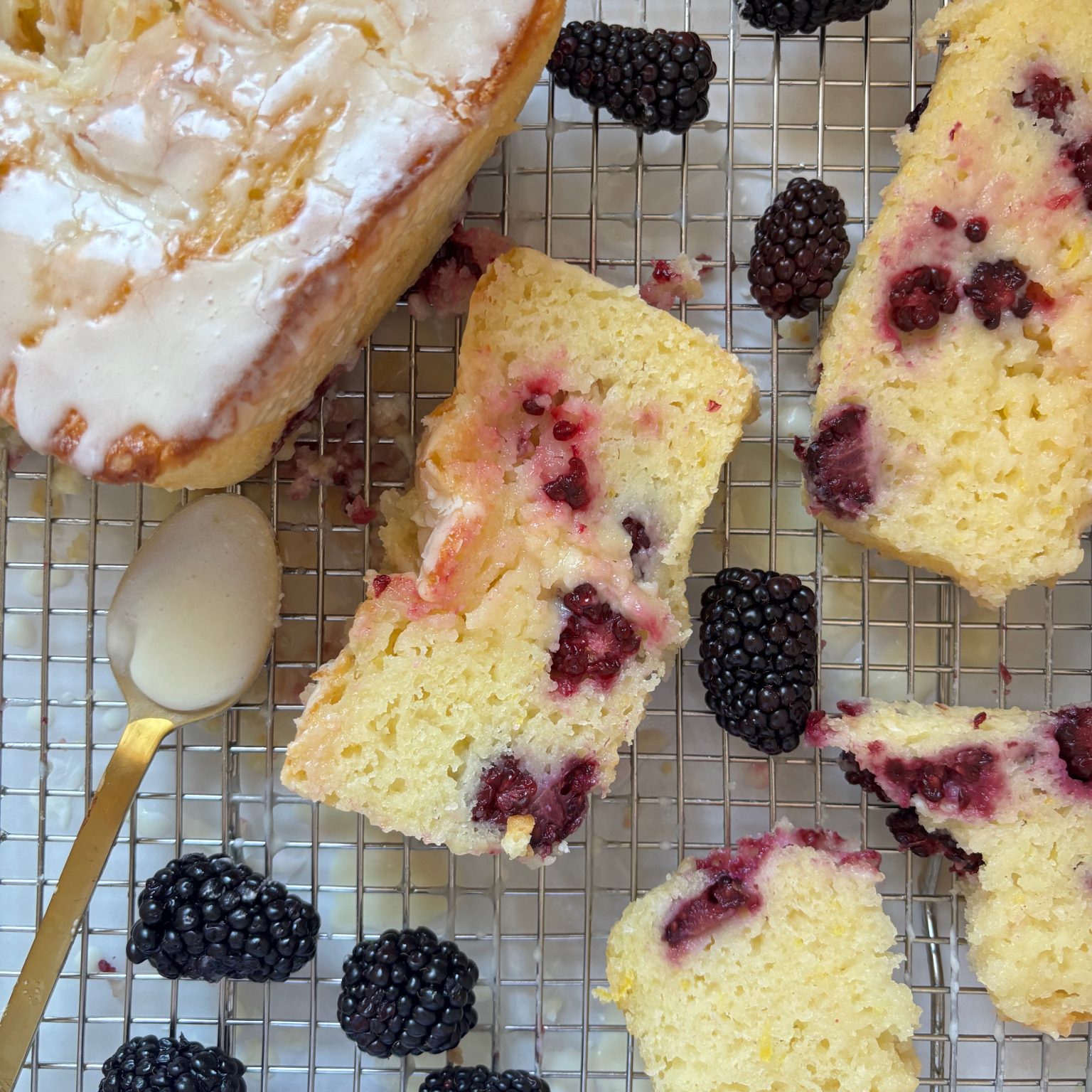 Double Drizzle Lemon Blackberry Loaf - So Easy to Make!