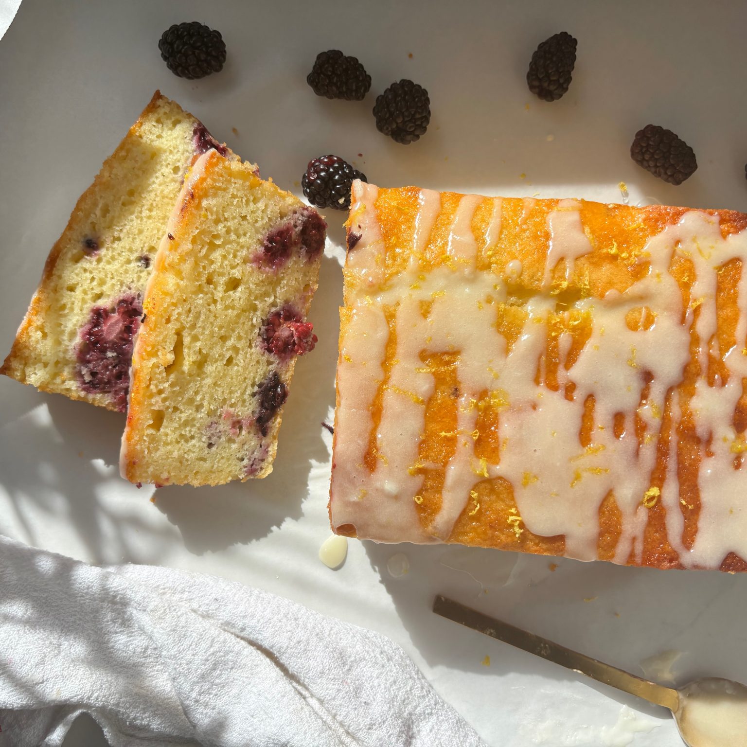 Double Drizzle Lemon Blackberry Loaf - So Easy to Make!
